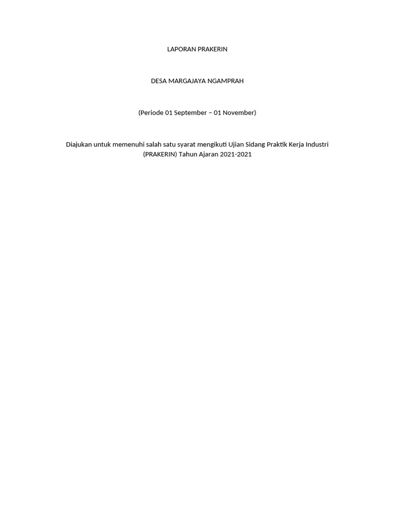 Laporan Prakerin Ani Maryani 2021 | PDF