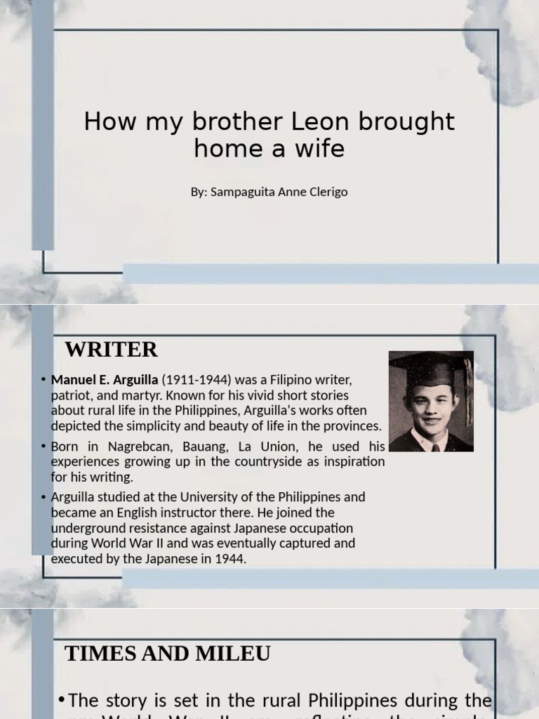 How My Brother Brought Home A Wife | PDF | Narration