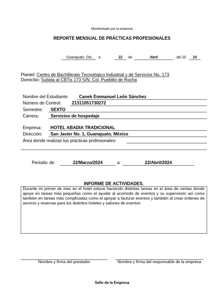 01 Informe Mensual | PDF