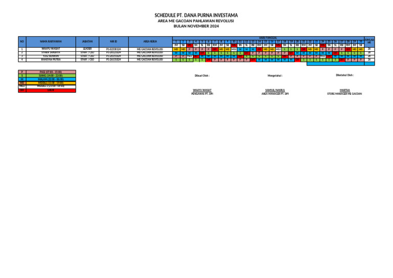 Schedule November 2024 | PDF