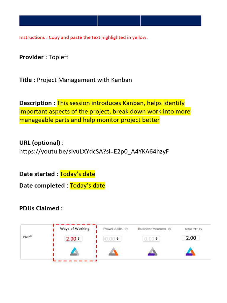 2.00+PDUS Project+Management+With+Kanban | PDF