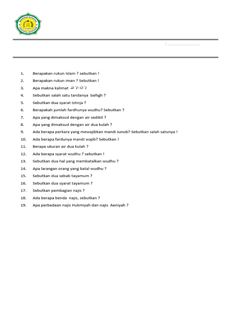 Soal DTA Kls 4 | PDF