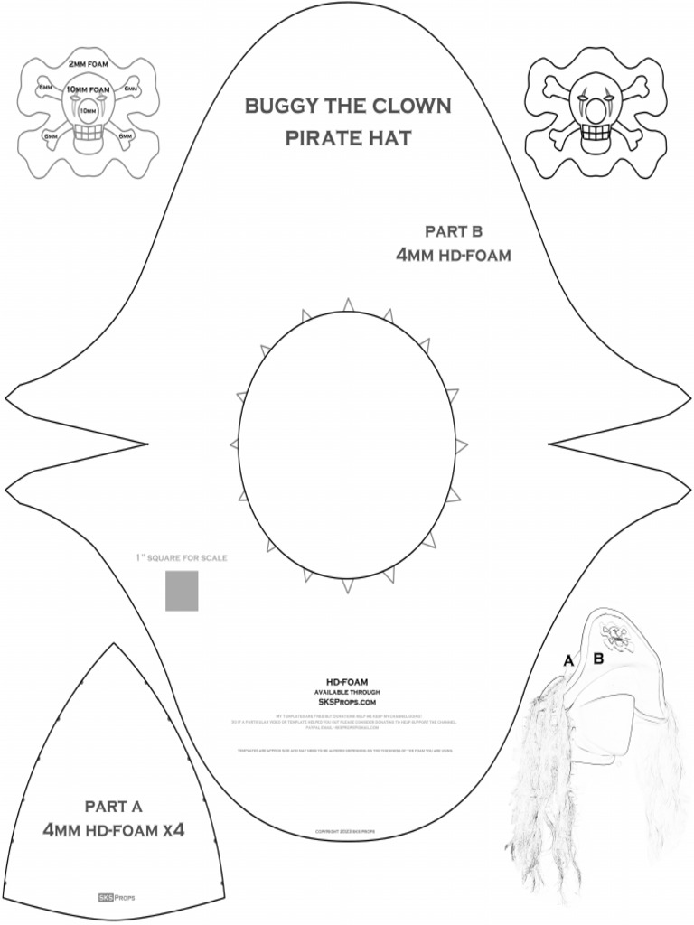 Buggy The Clown Hat Template SKS Props | PDF