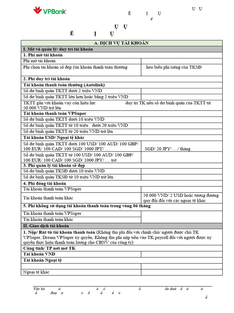 Bieu Phi Dich Vu Khach Hang CA Nhan Hieu Luc Tu 01-09-2024 | PDF