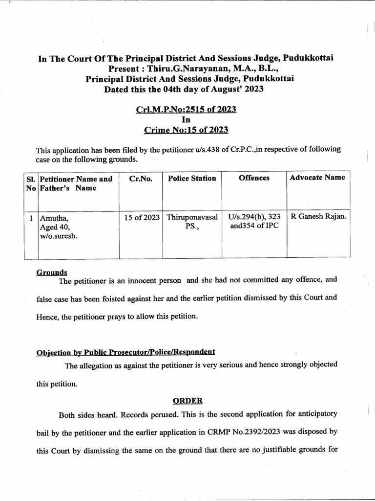 Bail Orders - 04!08!2023 Principal District Court | PDF