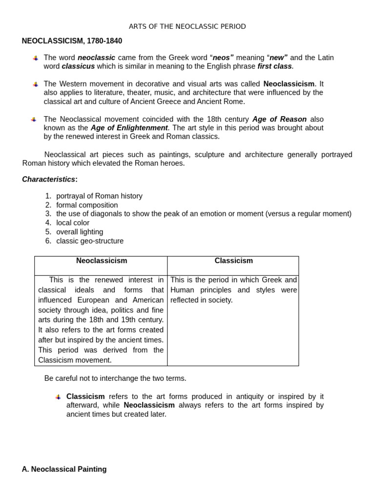 Neoclassicism: Art and Architecture Overview | PDF | Classicism | Sculpture