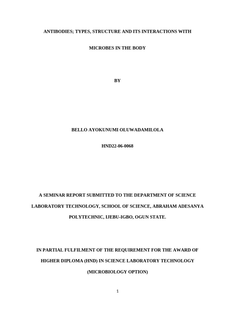 Antibodies Seminar Write-Up | PDF | Antibody | Immunoglobulin G