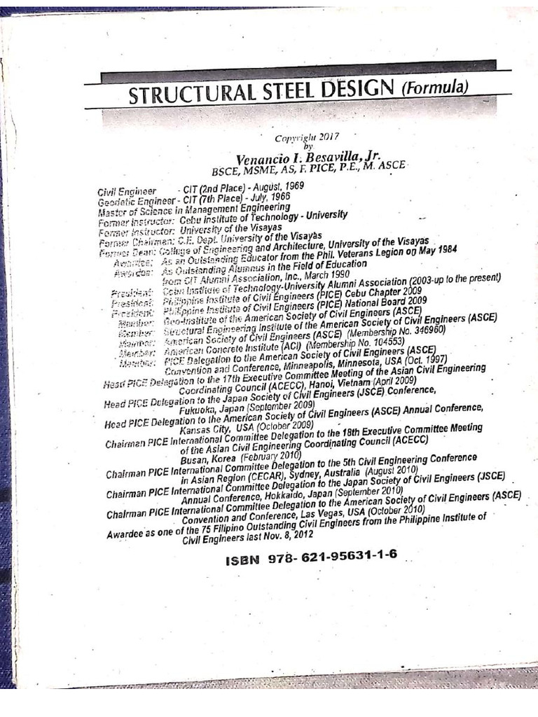 Structural Steel Design Besavilla 1 | PDF