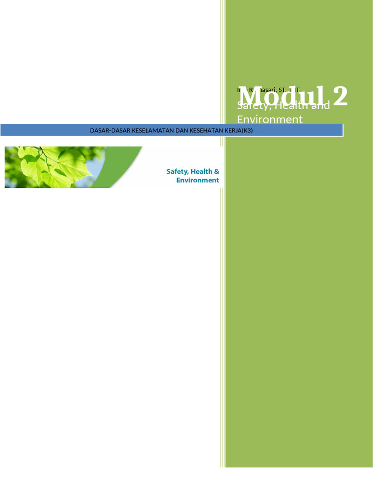 Modul 2 - Dasar-Dasar Keselamatan Dan Kesehatan Kerja (K3) | PDF