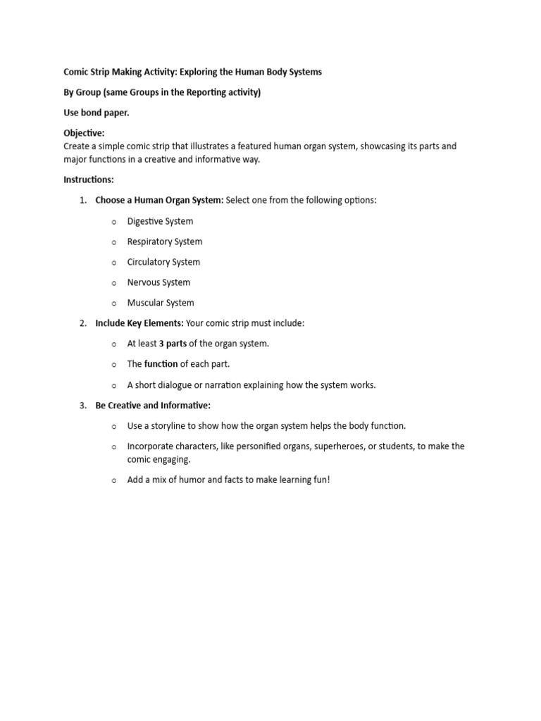 ELS Comic Strip Making Activity | PDF