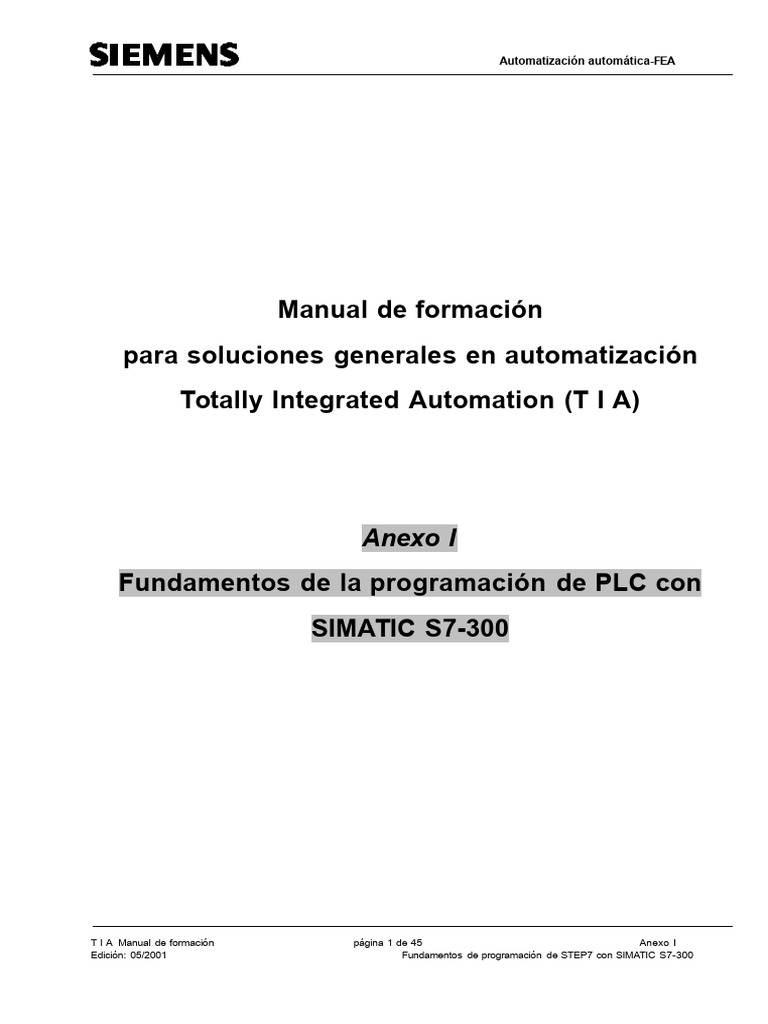 Fundamentos de STEP7 y SIMATIC S7-300 | PDF | Programación de computadoras | Controlador lógico ...