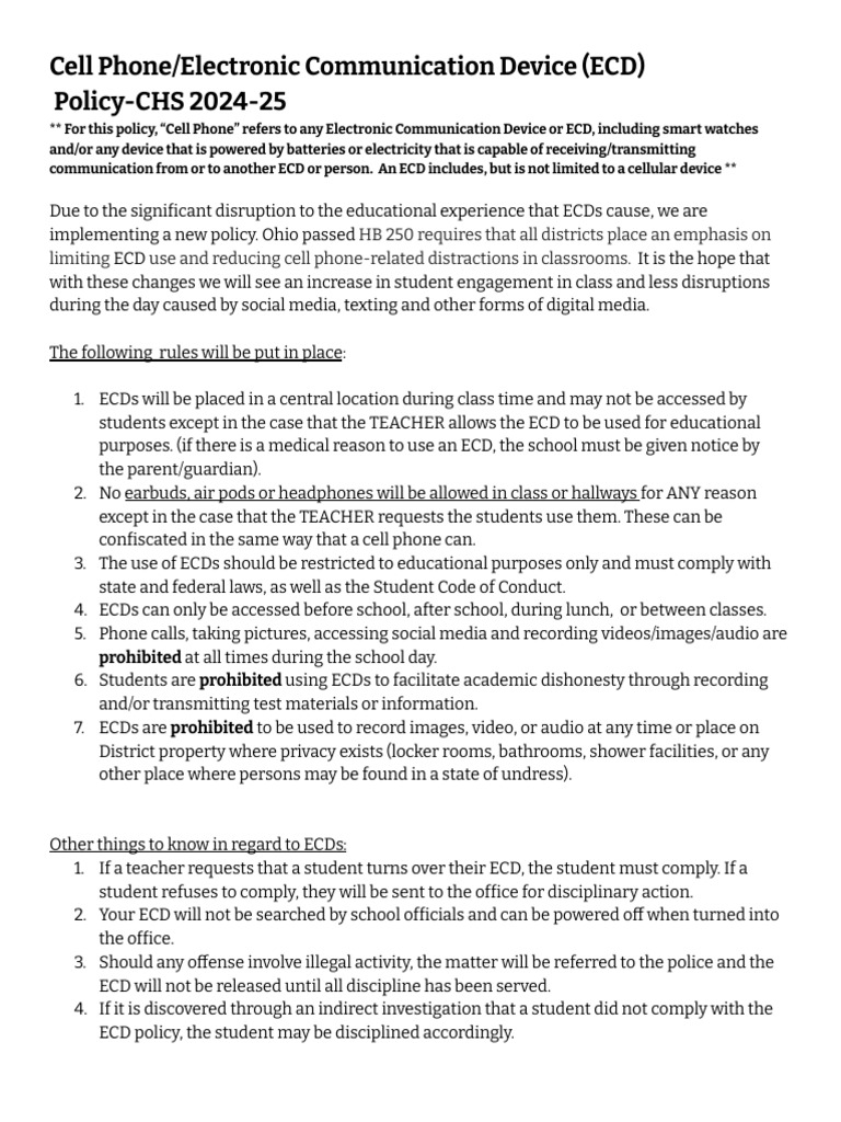 Cell Phone - Electronic Communication Device (ECD) 24 - 25 | PDF ...