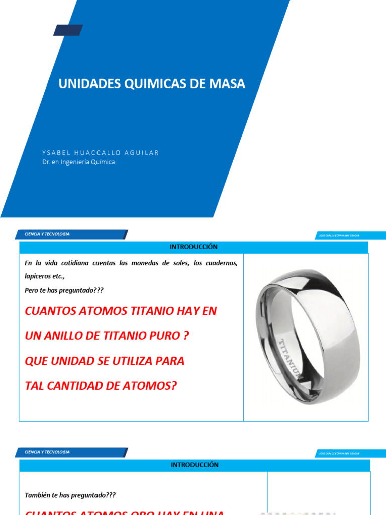 Unidades quimicas de masa - CJEO-14.11.2024 | PDF | Mole (Unidad) | Química