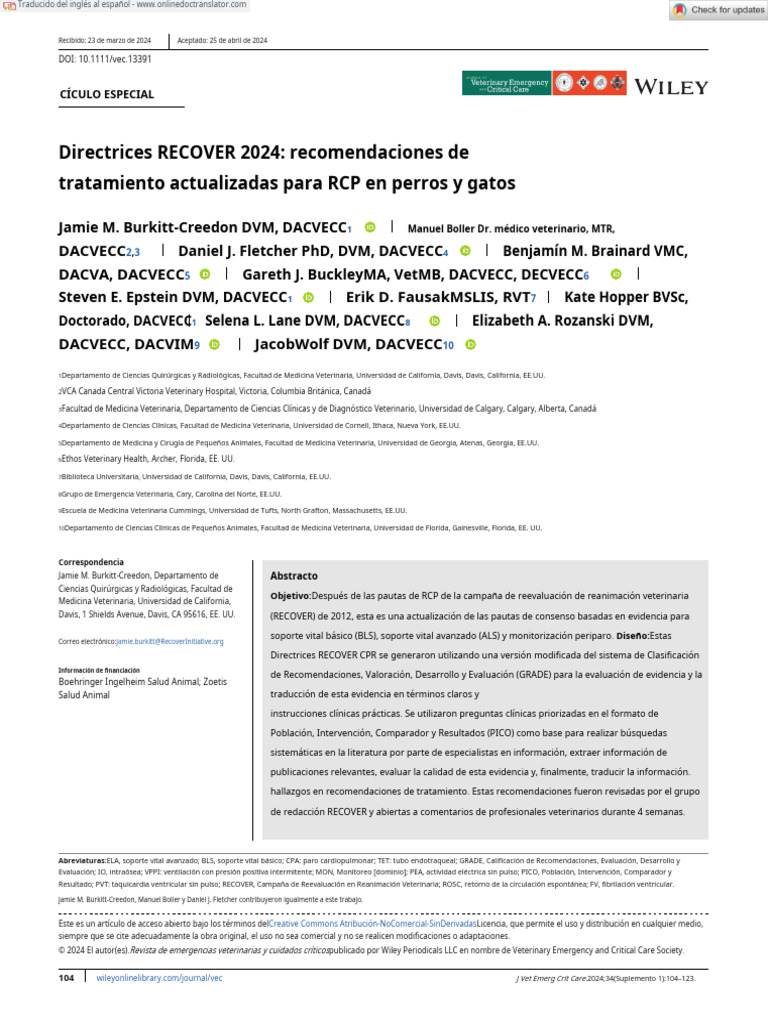 RCP perros y gatos 2024.en.es | PDF | Reanimación cardiopulmonar ...