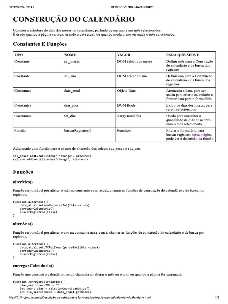 Javascript Calendario | PDF