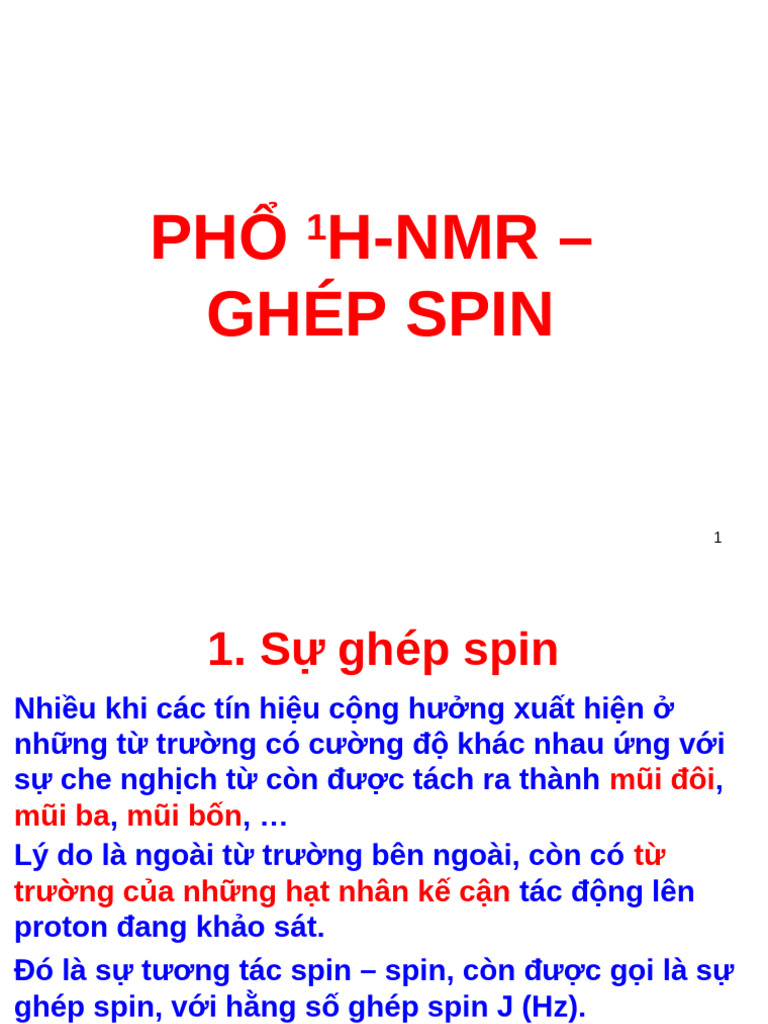 Bai Giang 8 Phuong Phap Pho 1h-Nmr Nang Cao | PDF