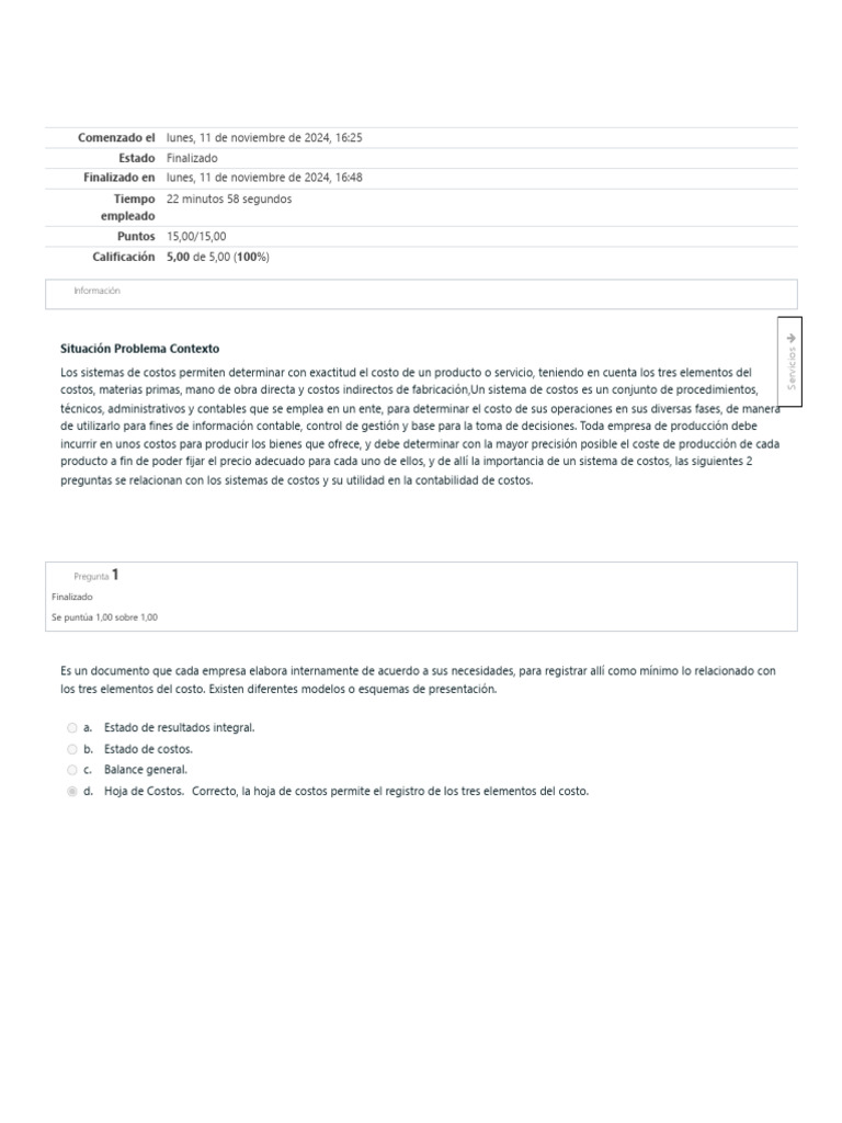 Actividad 3 - Bases Conceptuales Sistemas de Costeo - Revisión Del Intento - CampusVirtual ...