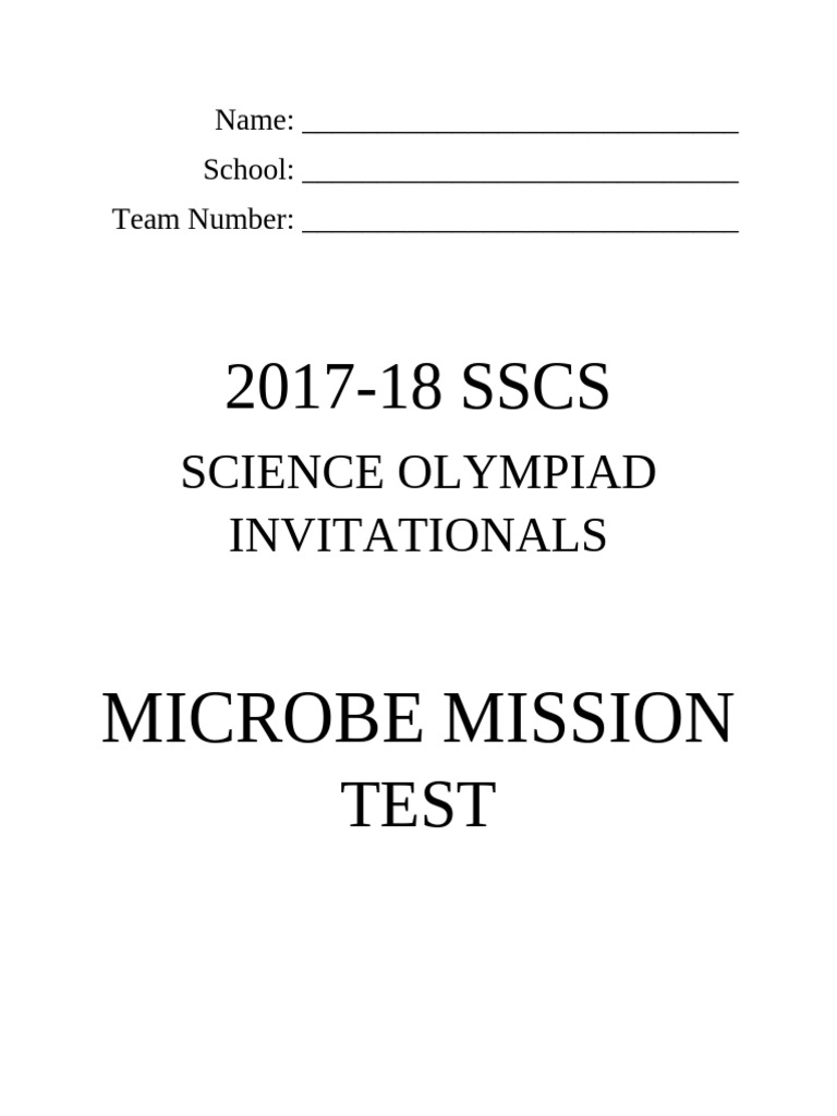 Microbe Mission - 2017 Invitationals | PDF | Bacteria | Cell (Biology)