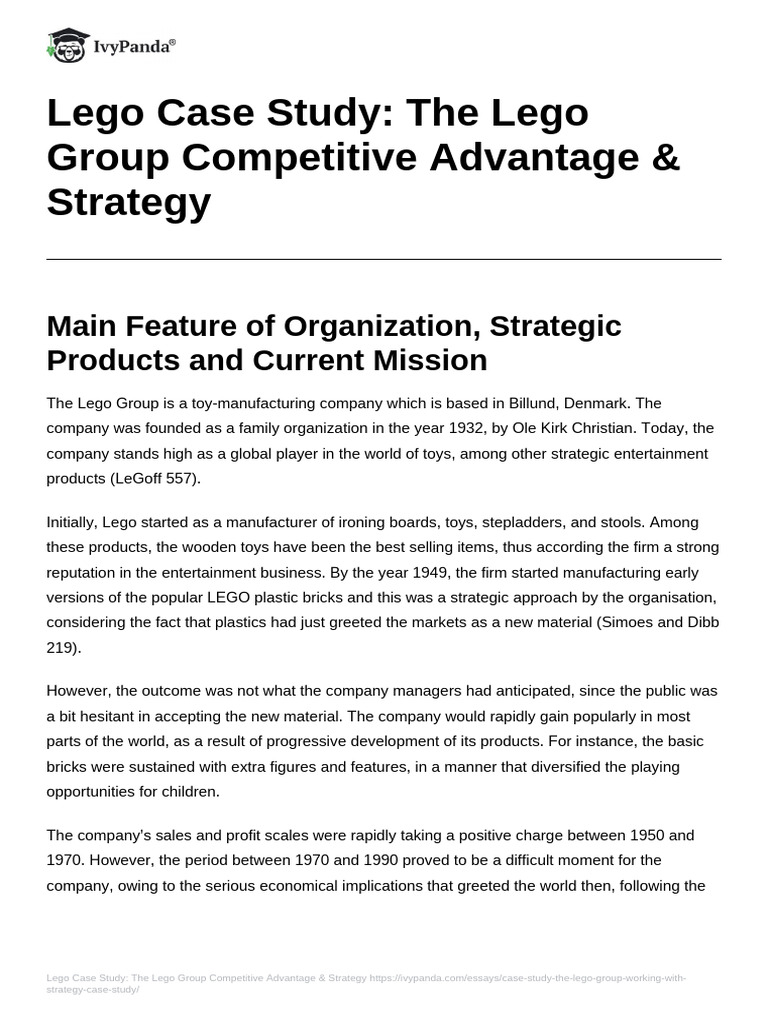 Lego company case study | PDF | Swot Analysis | Competitive Advantage