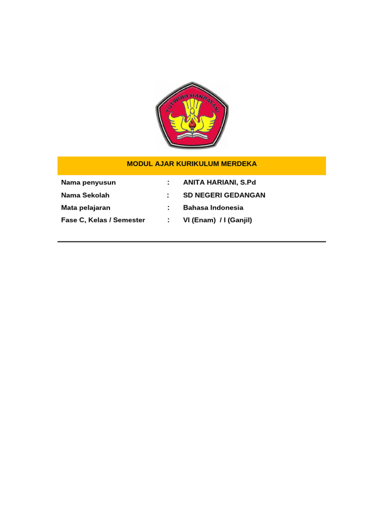 MODUL AJAR KURIKULUM MERDEKA Bahsa Indonesia | PDF
