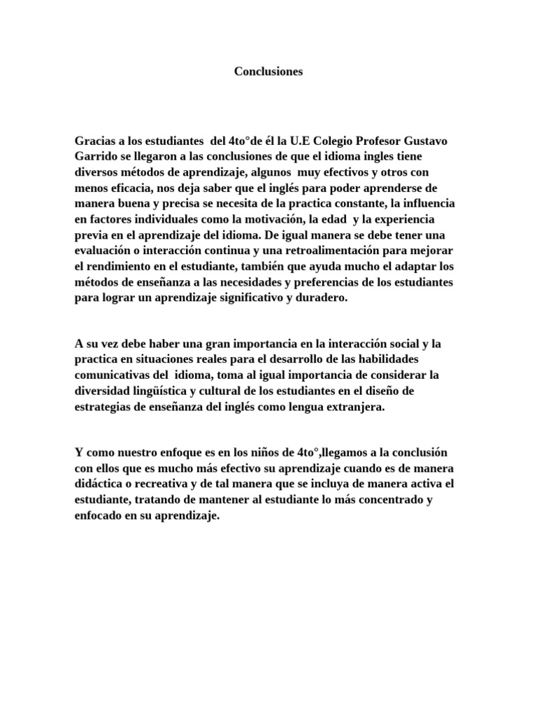 Conclusion Es | PDF