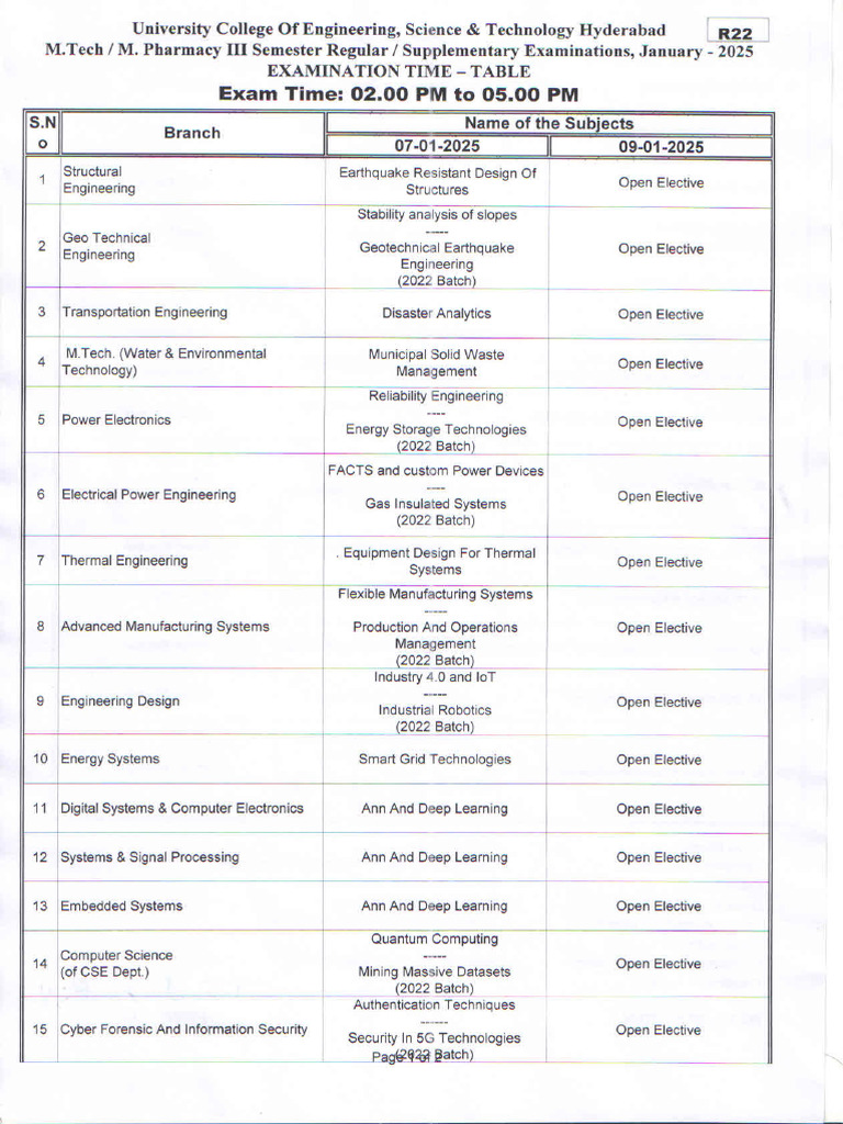 Time Table | PDF