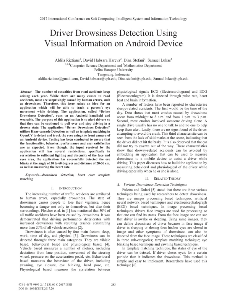 Driver Drowsiness Detection Using Pdf Electroencephalography Heart Rate