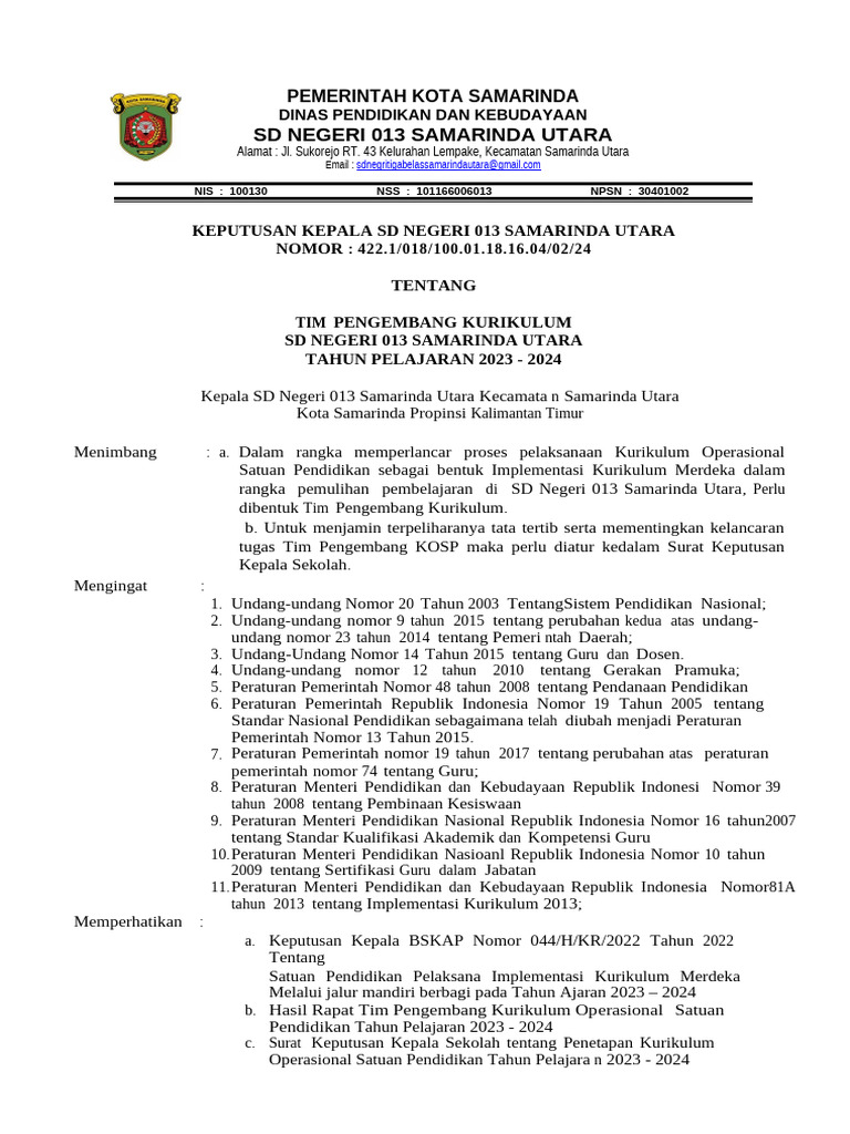 SK TIM SDN 013 SAMUT | PDF