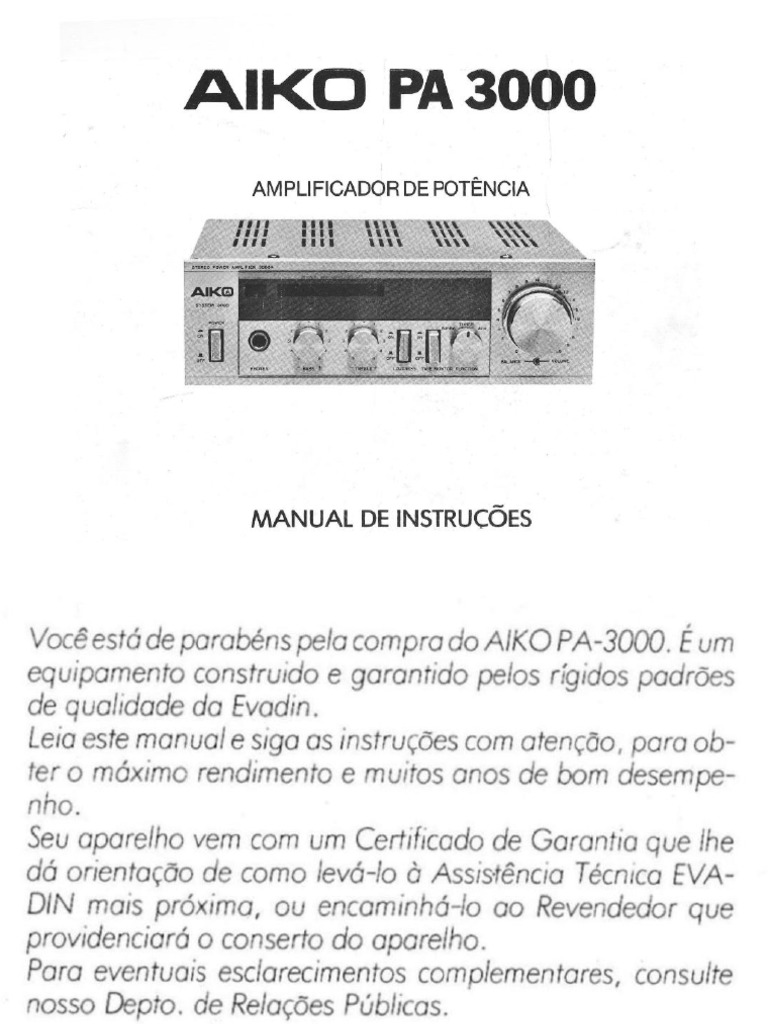 Aiko PA 3000 - Manual | PDF