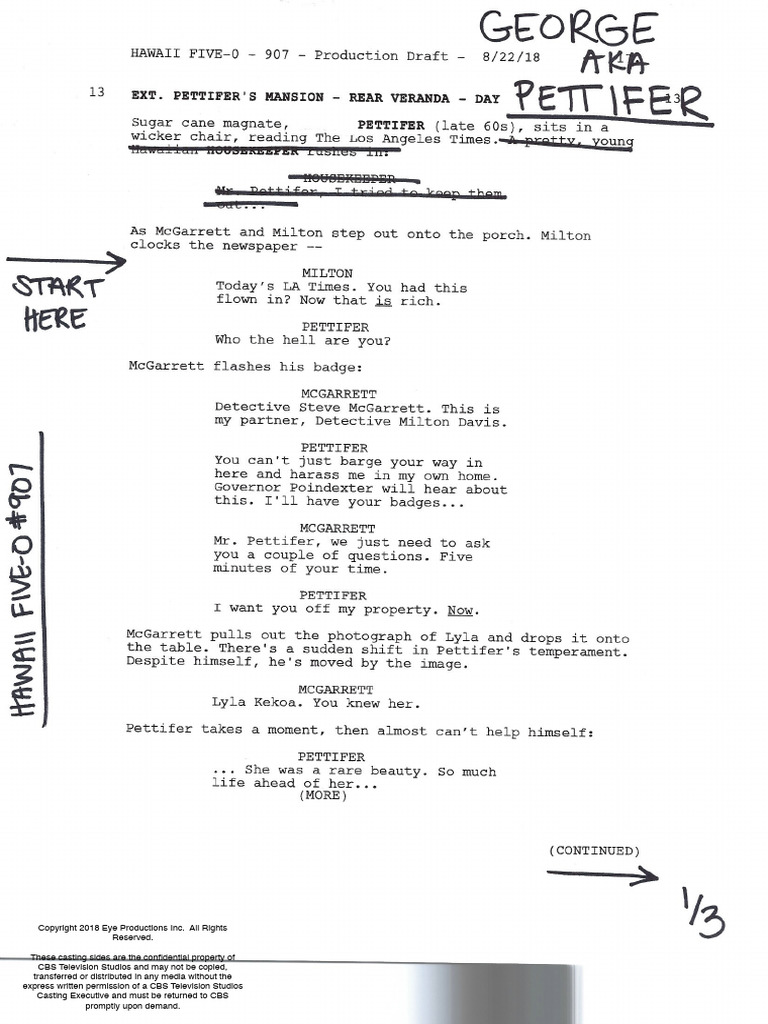 CBS Casting Sides Confidentiality | PDF