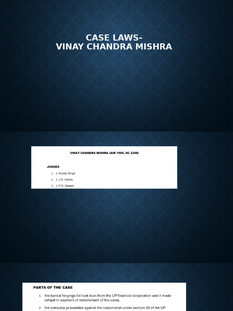 Case Laws-Vinay Chandra Mishra | PDF