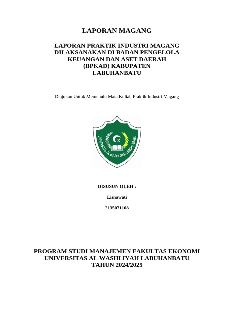 Laporan Magang Lisna | PDF