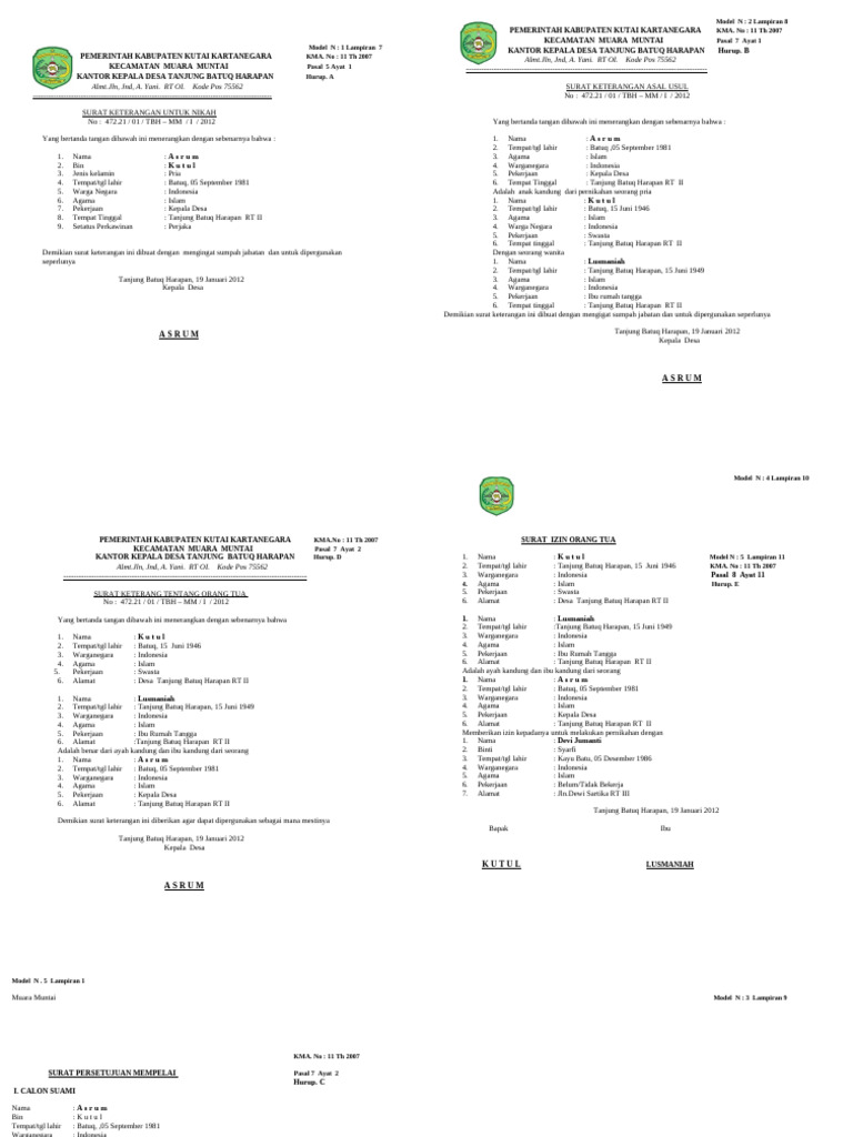 Dokumen Pernikahan Asrum | PDF