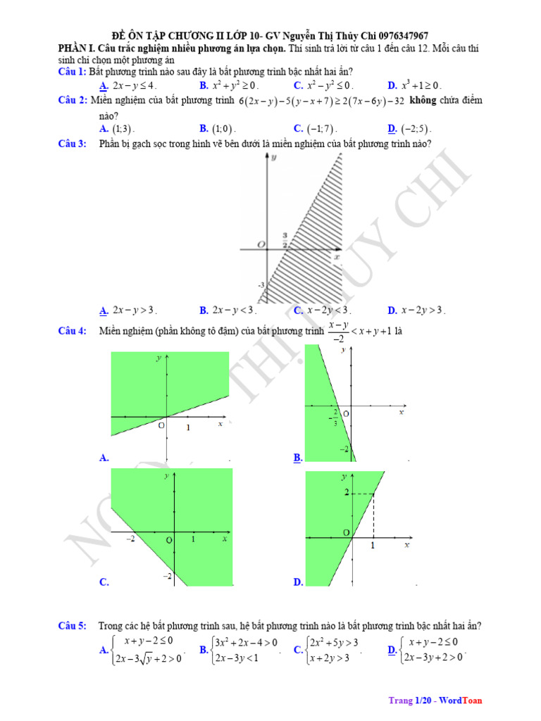 ĐỀ ÔN TẬP CII 10A7 | PDF