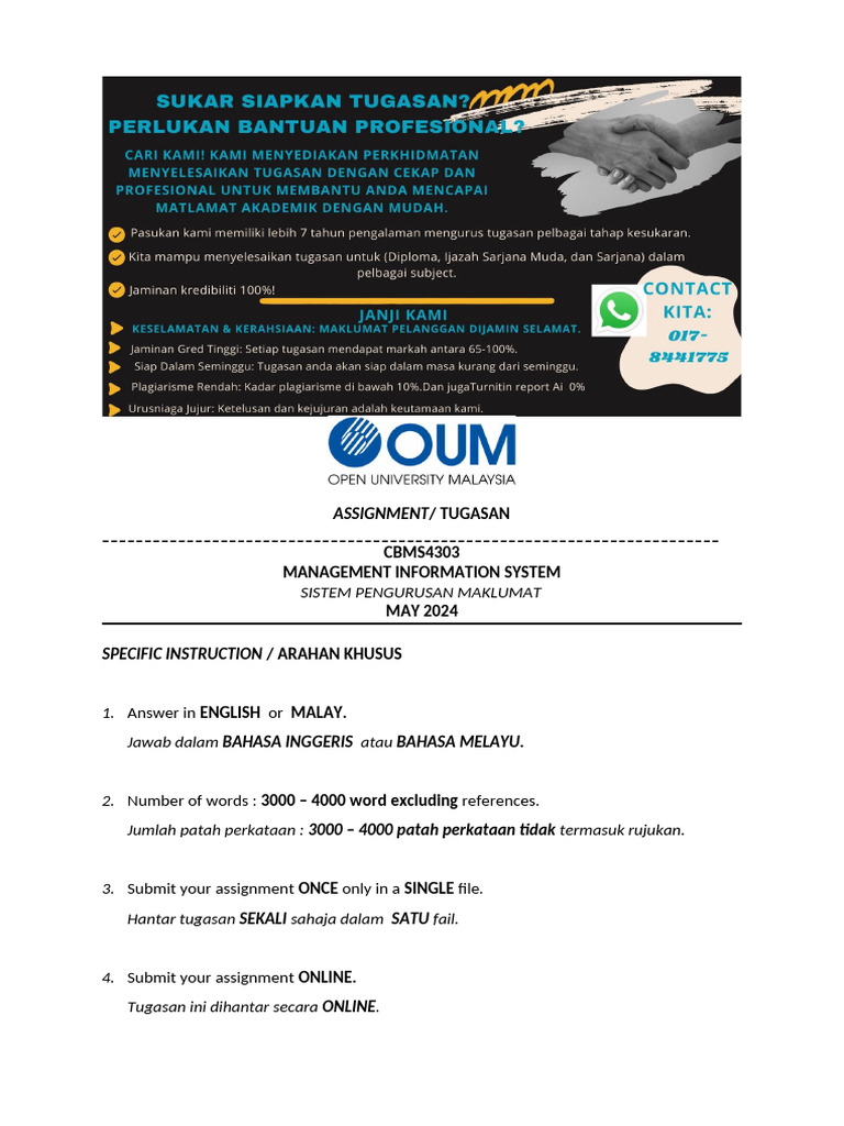 CBMS4303 Management Information System May 2024 | PDF