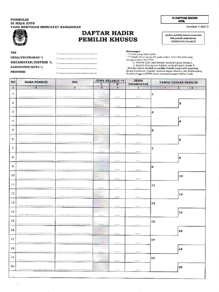 DAFTAR HADIR DPK | PDF