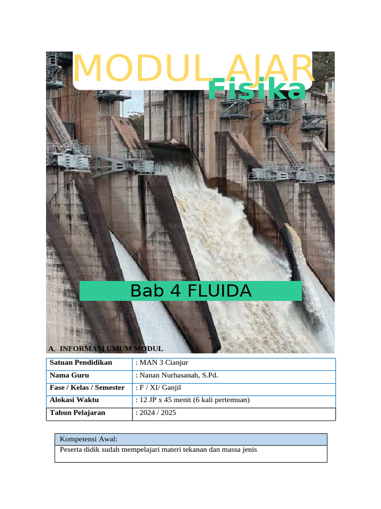 Modul Ajar Bab 4 FLUIDA | PDF