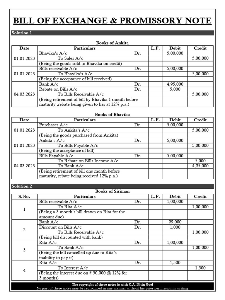 6 Bills of Exchange & Promissory Notes | PDF | Negotiable Instrument ...