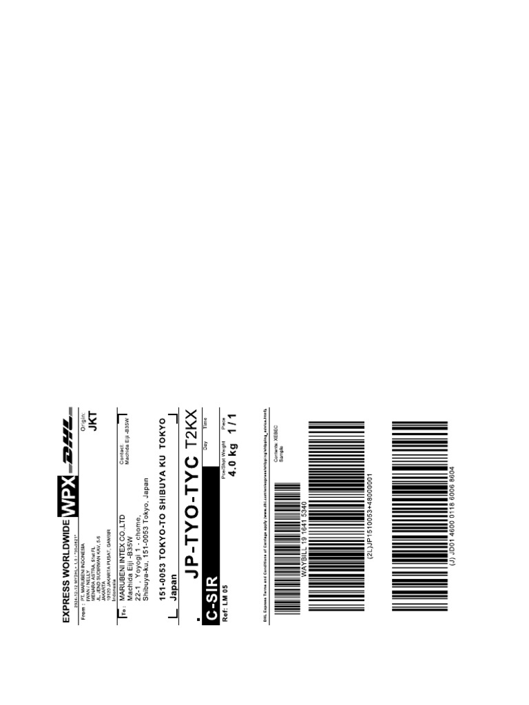 1212 DHL Awb 19 1641 5340 | PDF