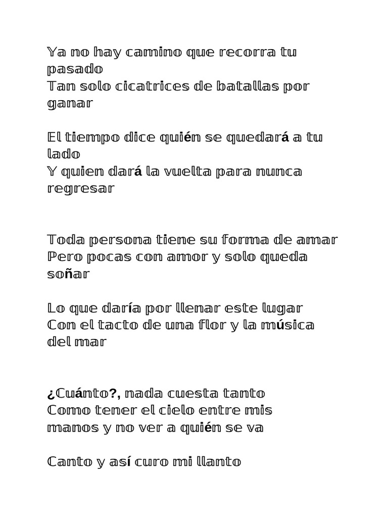 Ya No Hay Camino Que Recorra Tu Pasado | PDF