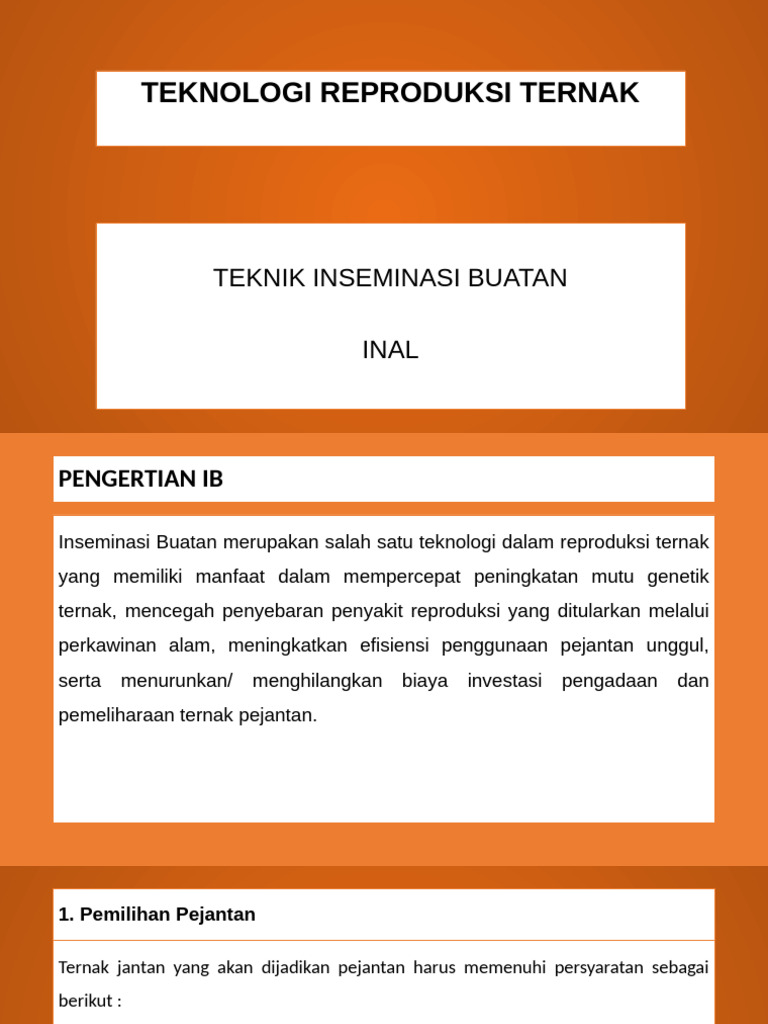Teknologi Reproduksi Ternak | PDF