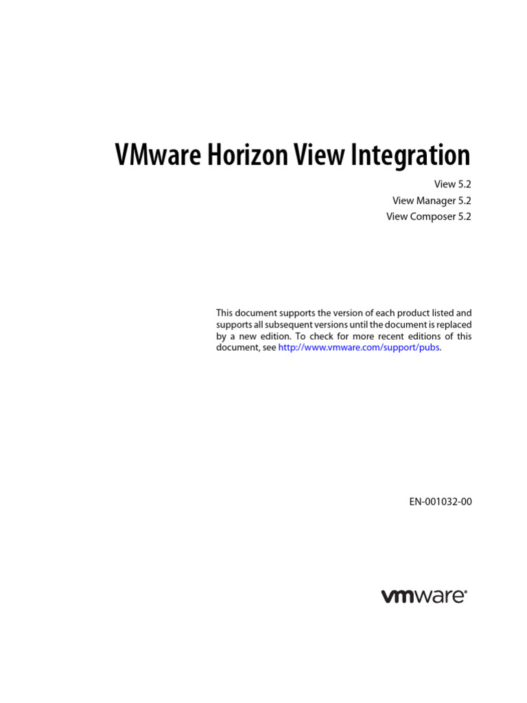 VMware Horizon View 5.2 Integration | PDF | Databases | Computer Science