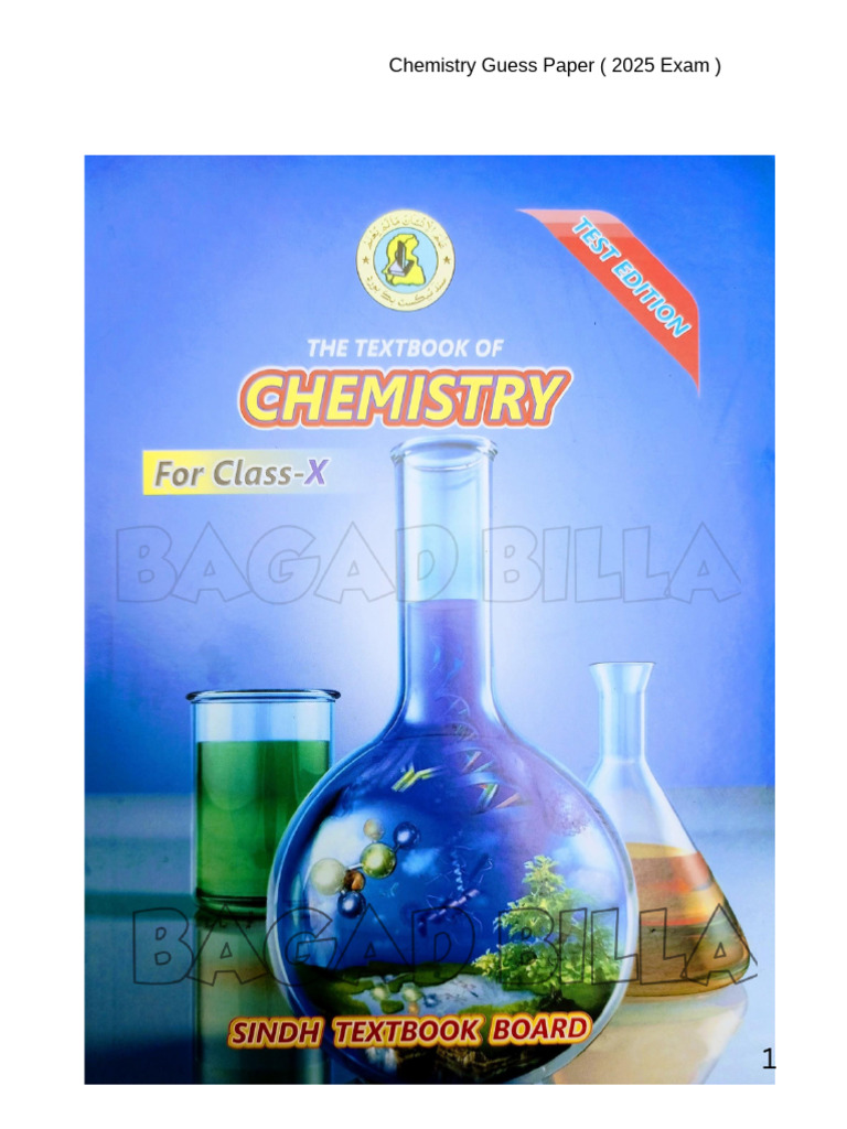 Class 10 Chemistry Guess Paper 2025 | PDF | Chemical Equilibrium ...