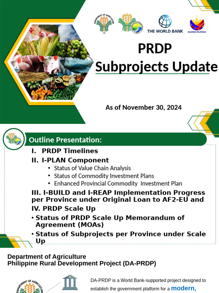 PRDP Subprojects Progress Update | PDF | Cocoa Bean | Food Industry