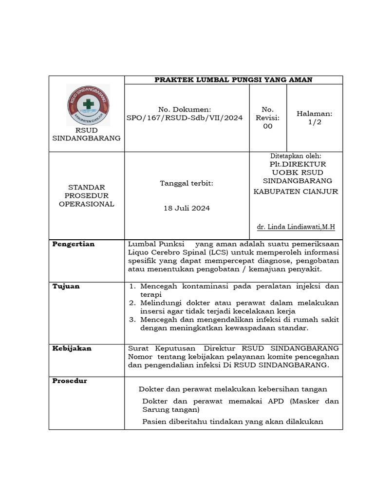 Panduan Aman Lumbal Punksi | PDF