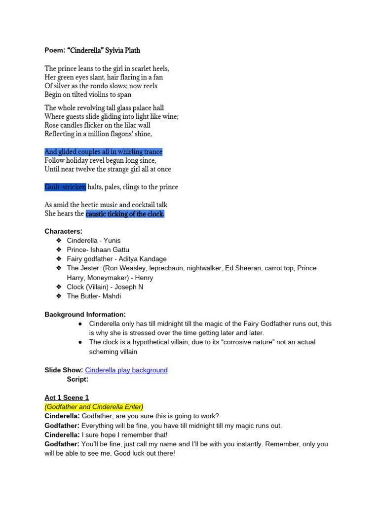 Cinderella Play-Poem | PDF | Cinderella