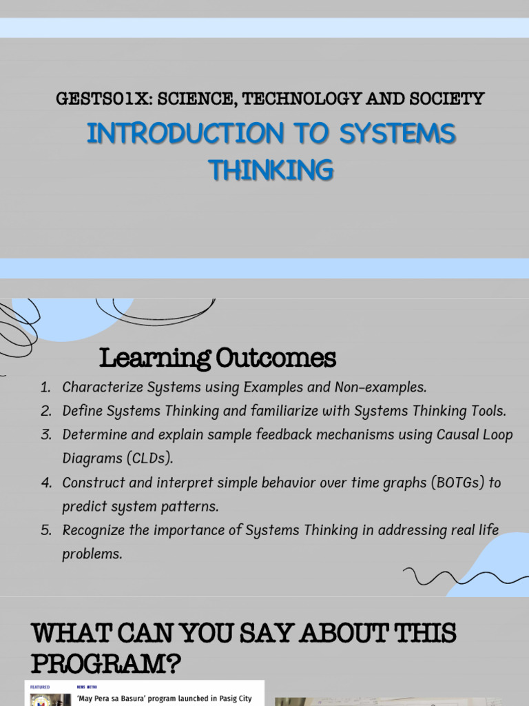 W5 - Systems Thinking (1) | PDF | System | Systems Theory