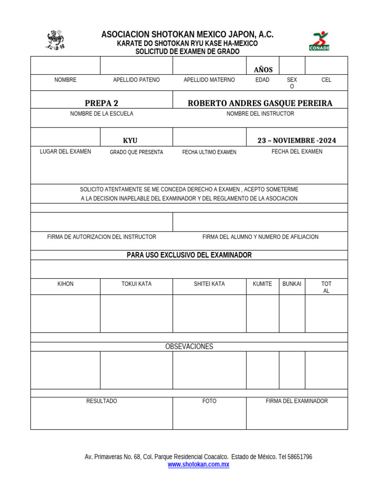 Formato de Examen Prepa 2 | PDF