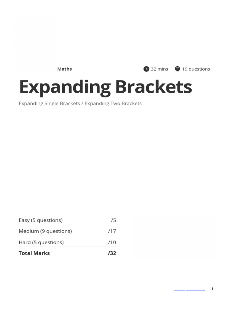 6 Expanding Brackets 6 | PDF