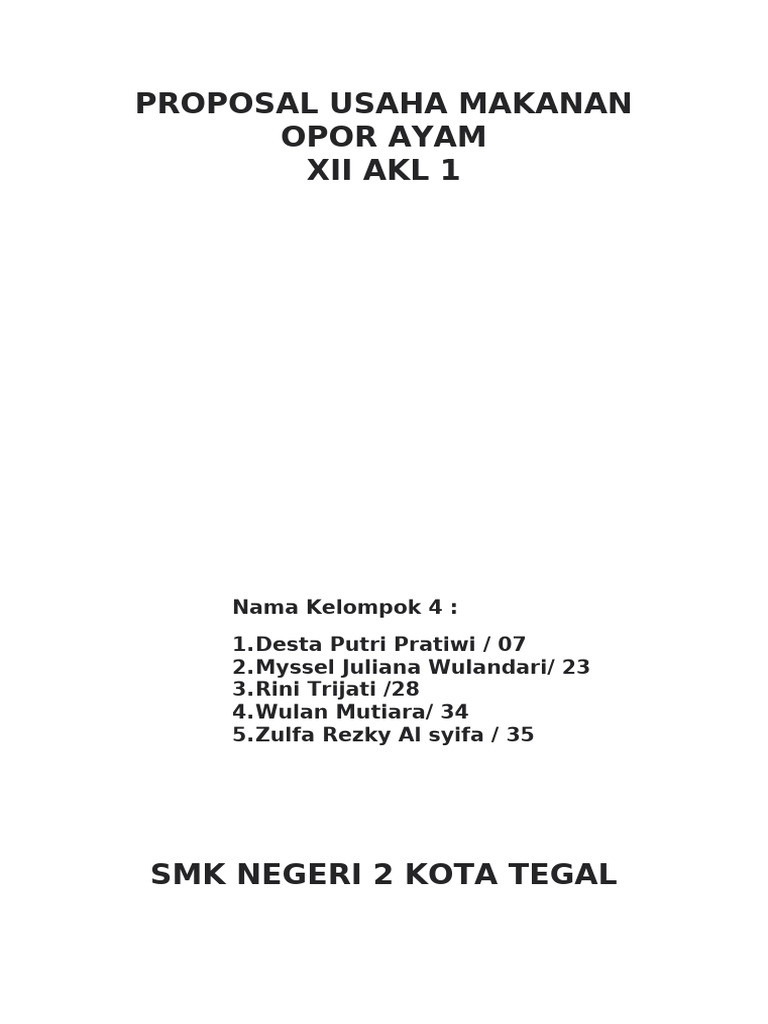 proposal ayam | PDF